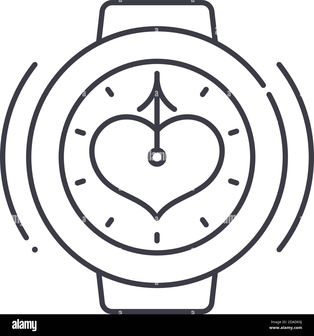 Lovely time icon, linear isolated illustration, thin line vector, web ...