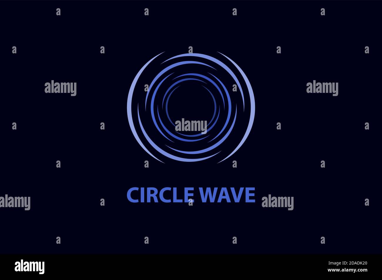Abstract blue circle wave design concept on black background Stock ...