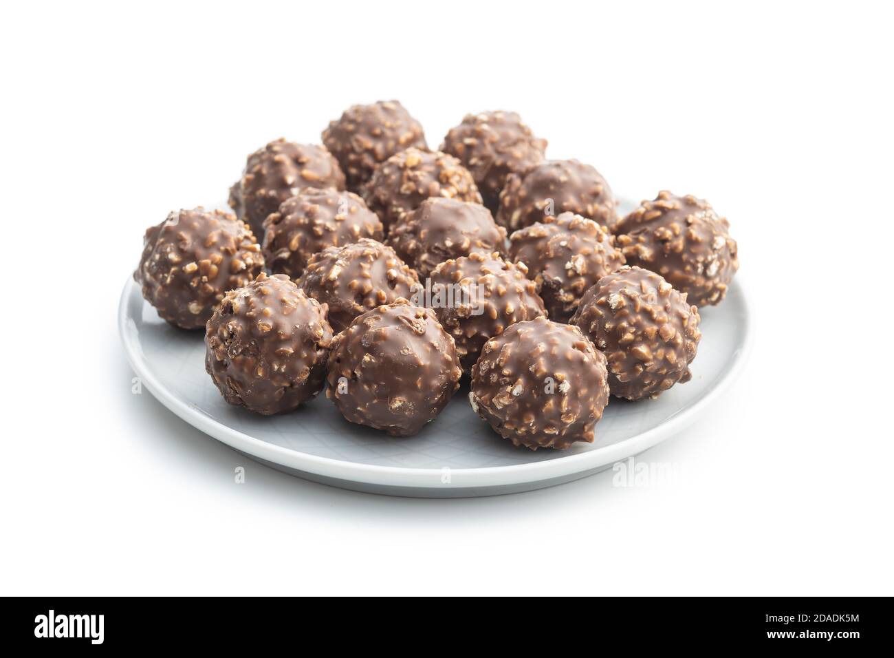 Sweet chocolate truffles. Tasty belgian pralines balls isolated on ...