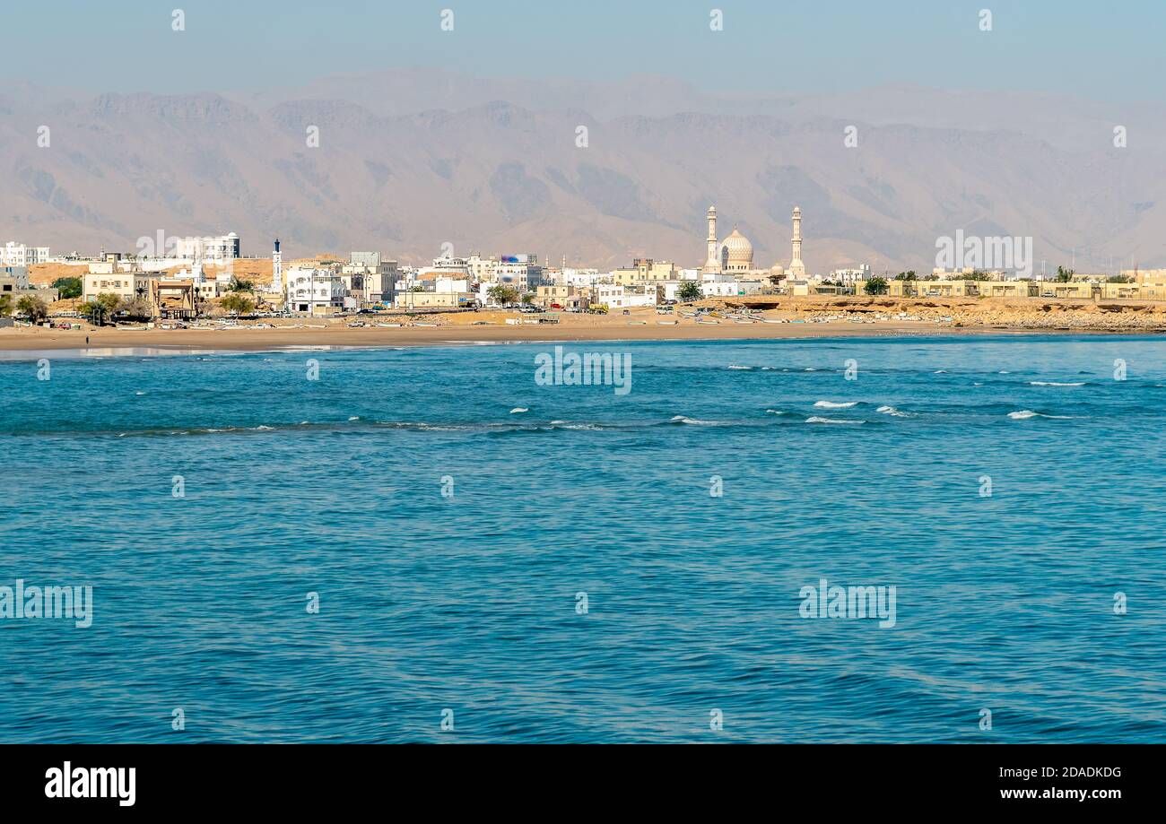 Landscape with panoramic view of Sur, Sultanate of Oman Stock Photo - Alamy