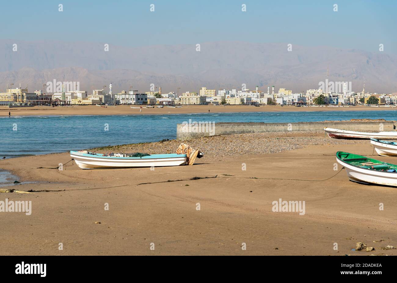 Landscape with panoramic view of Sur, Sultanate of Oman Stock Photo - Alamy