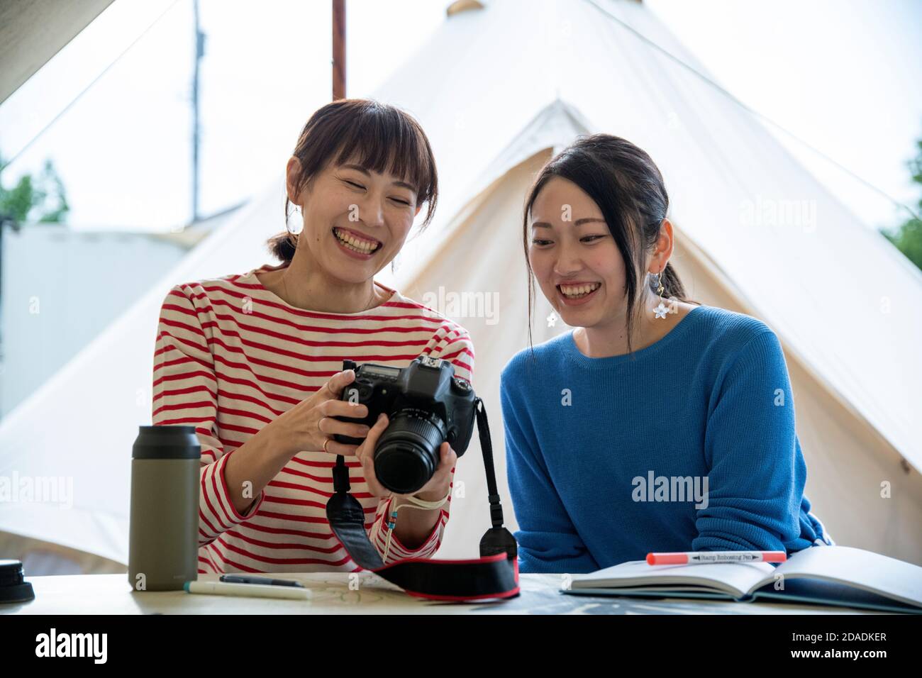 Women in the Camp Site Stock Photo - Alamy