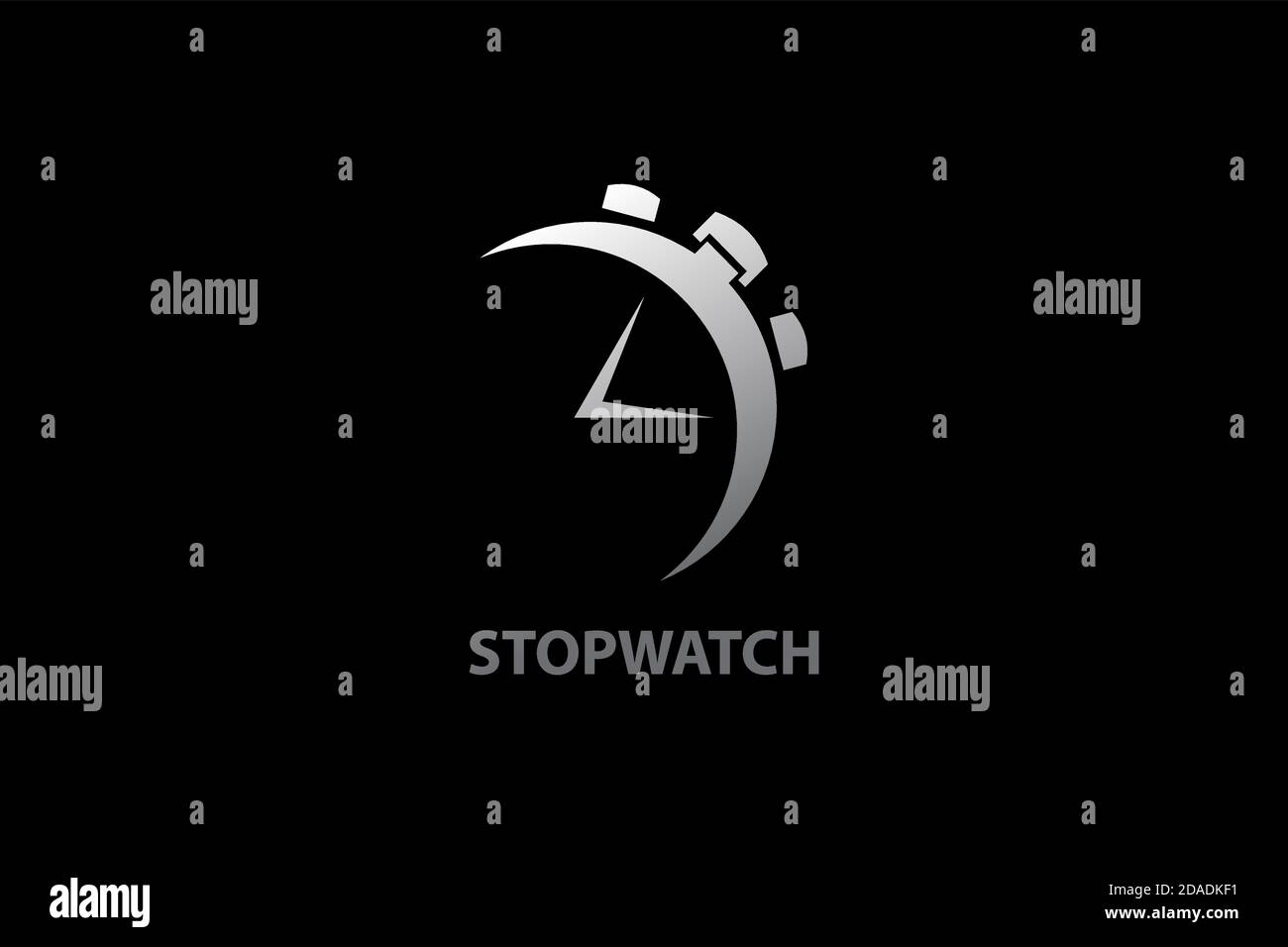 Metallic stopwatch logo design concept, countdown vector icon and ...