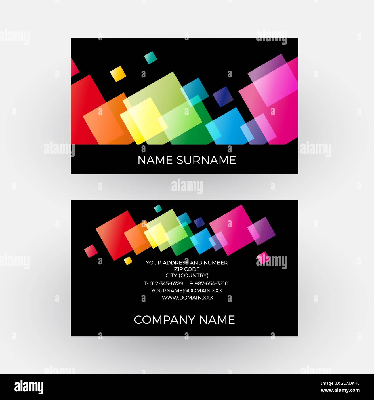 Vector abstract rainbow squares and pixel on black background ...
