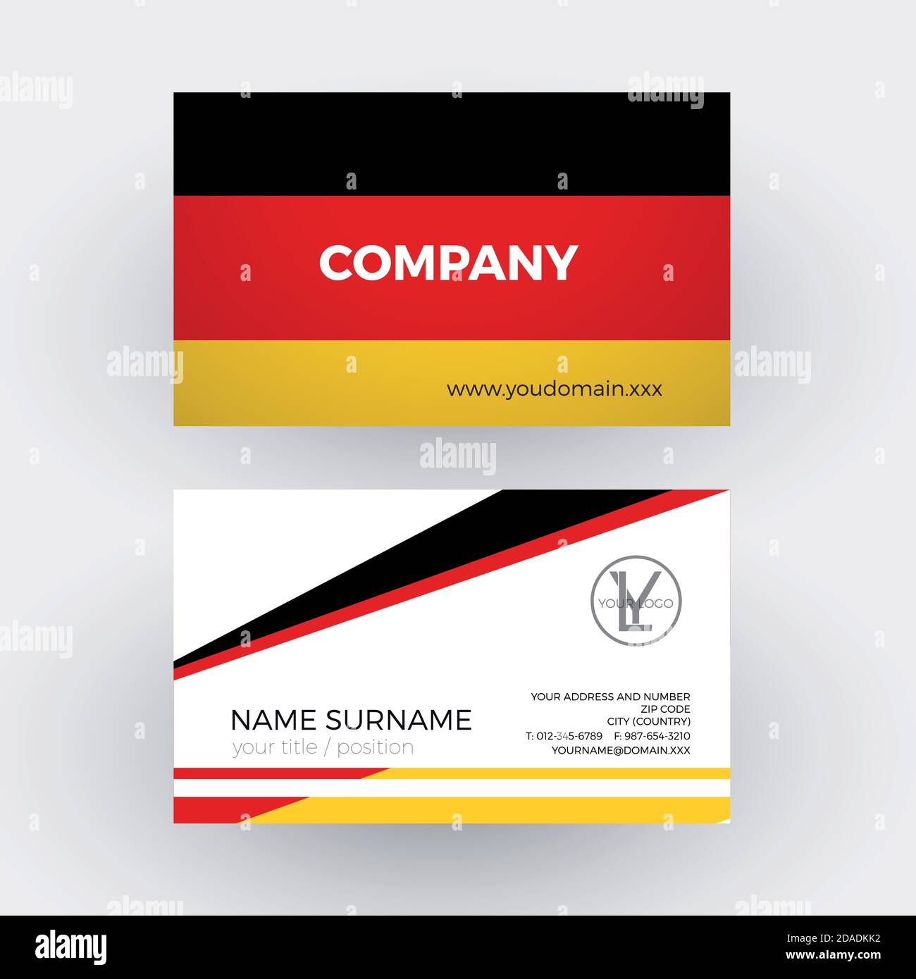 Vector abstract german flag. Professional business card for Germany ...