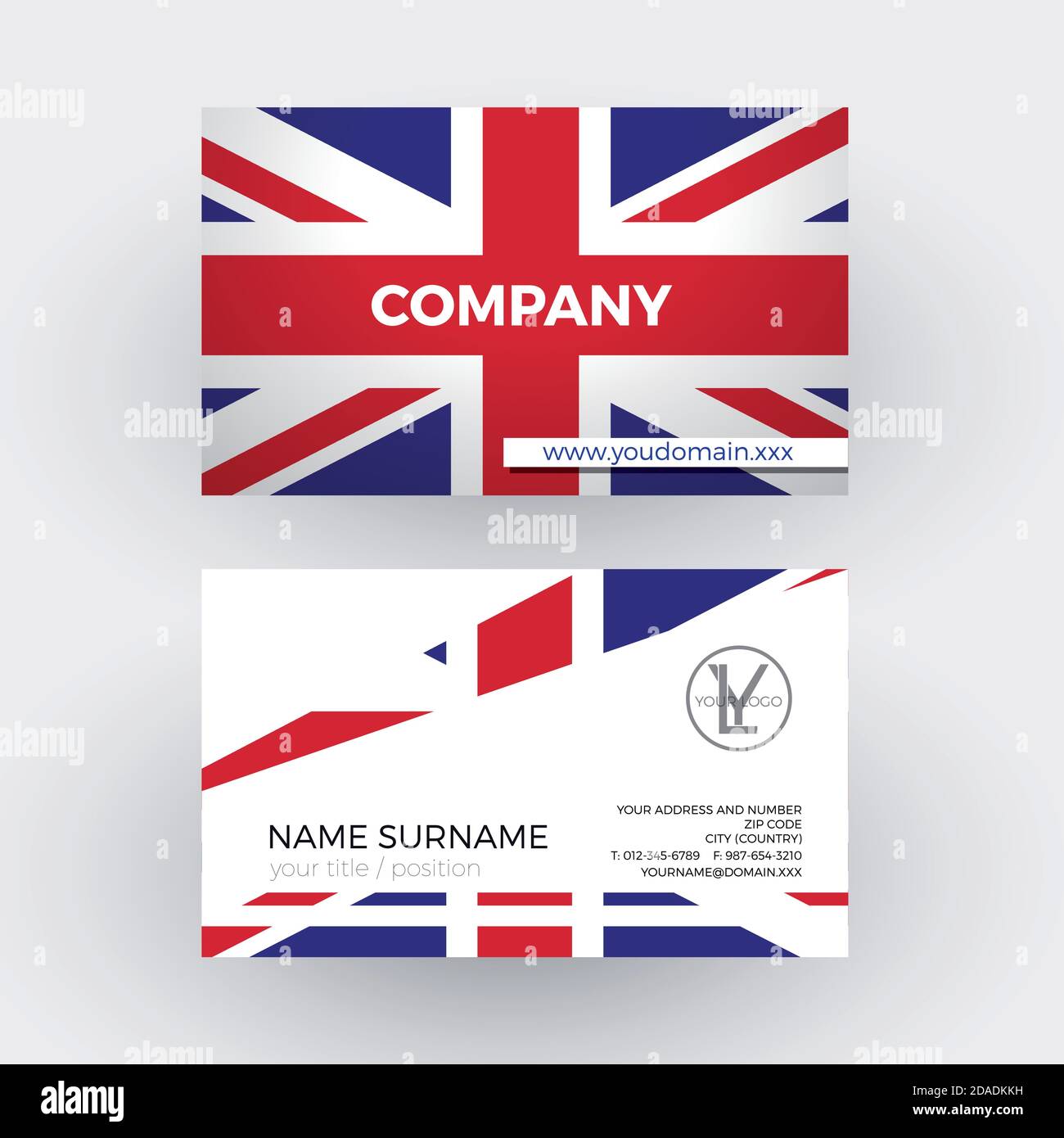 Vector abstract british flag. Professional business card for UK Stock ...