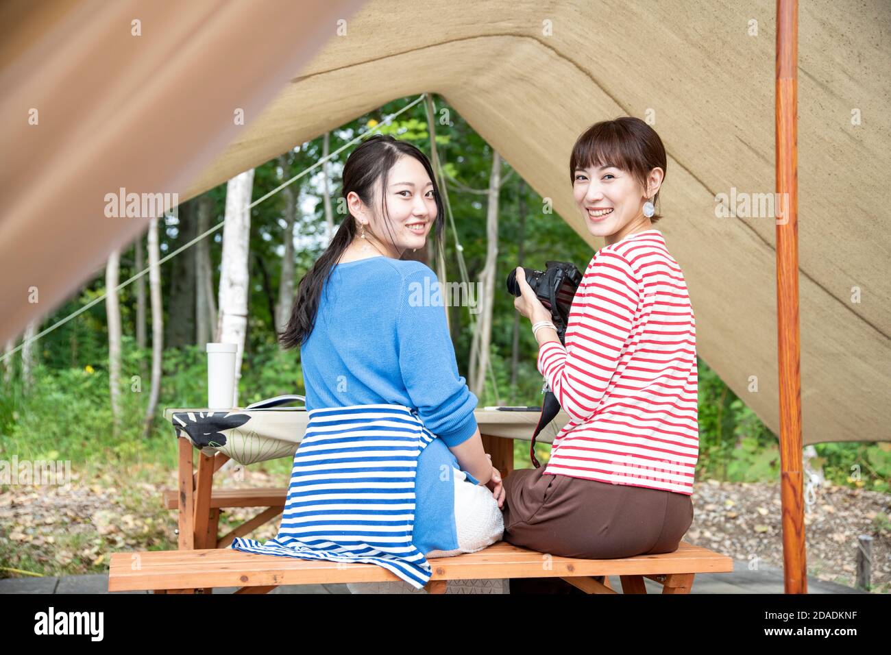 Women in the Camp Site Stock Photo - Alamy