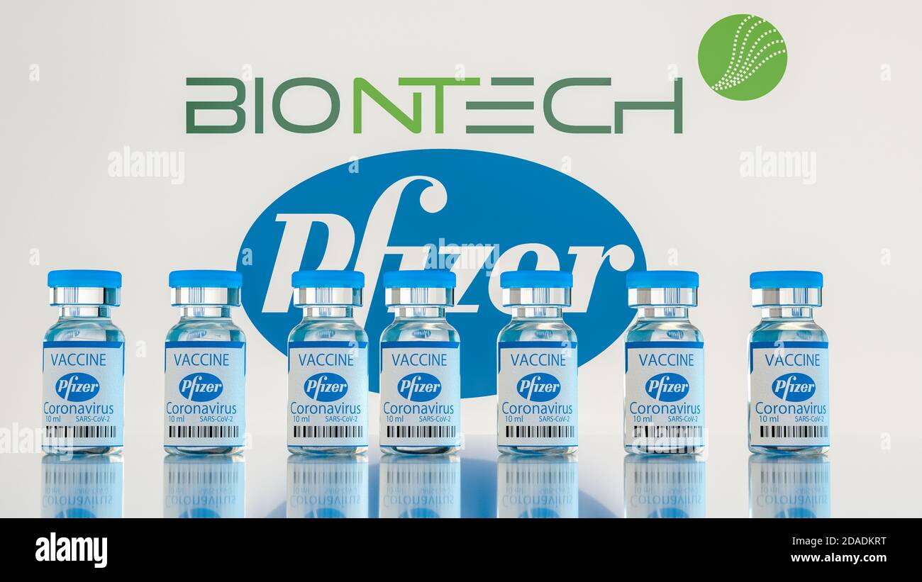 Covid-19 vaccine jointly developed by Pfizer and BioNTech Stock Photo ...