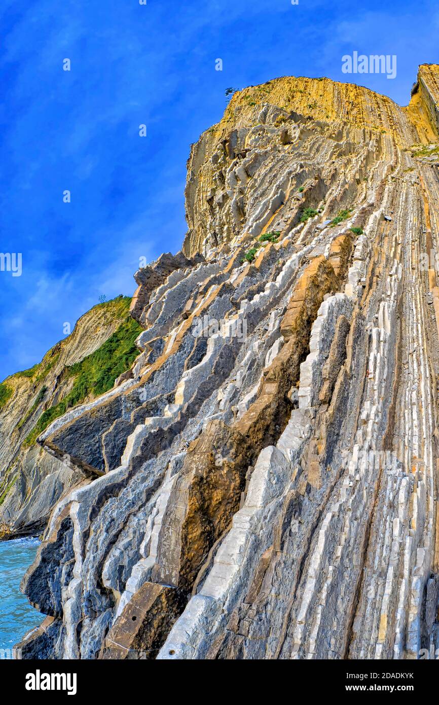 Steeply-tilted Layers of Flysch, Flysch Cliffs, Basque Coast UNESCO ...