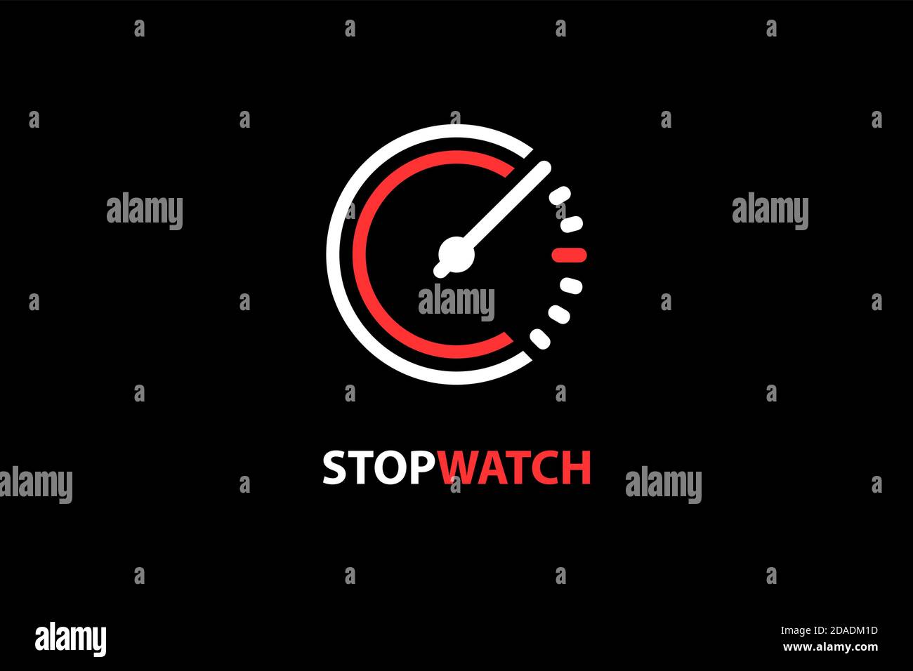 Stopwatch logo design concept template, letter C shape line art style ...