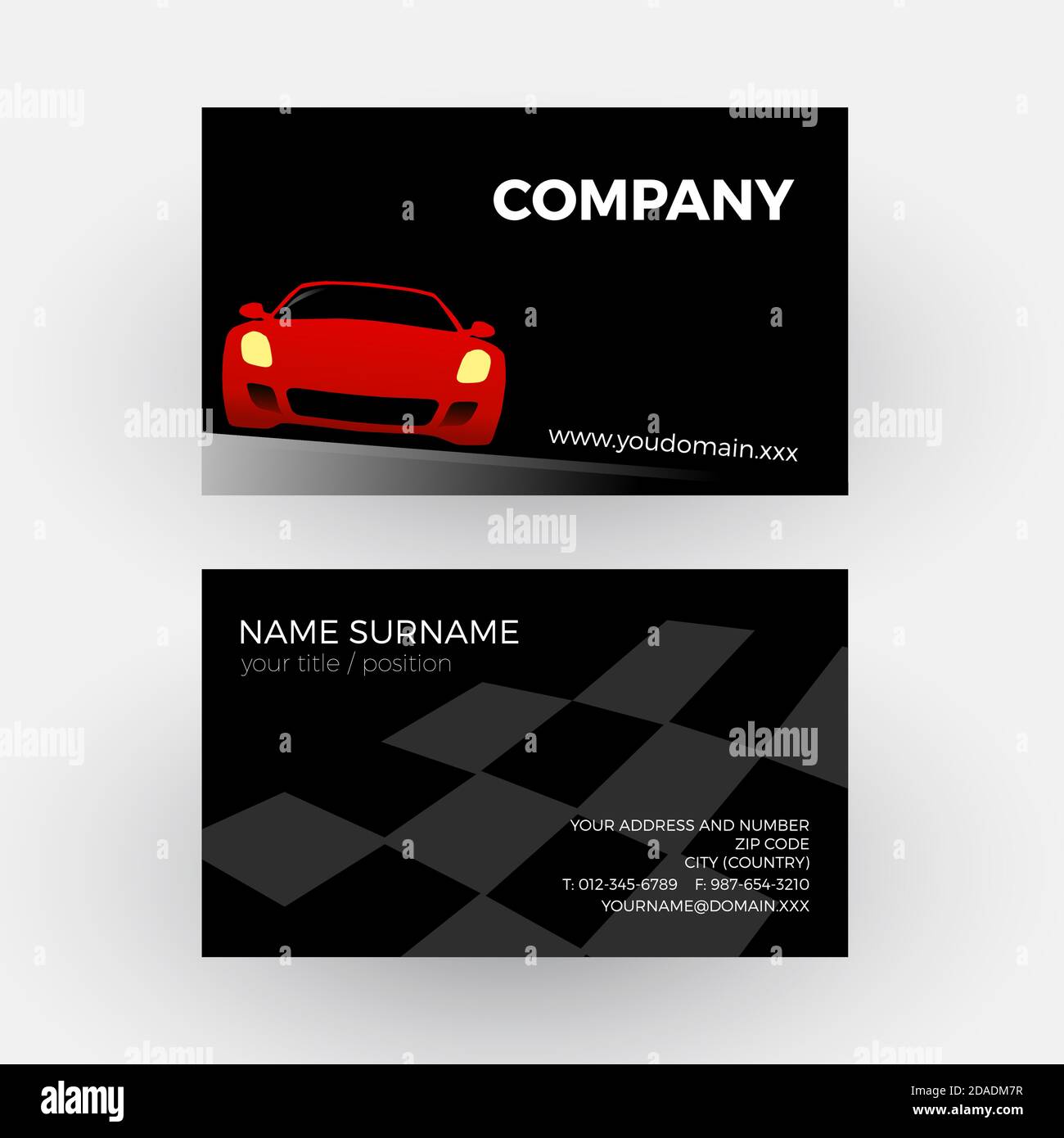 Vector abstract car, circuit race. Business card Stock Vector Image ...