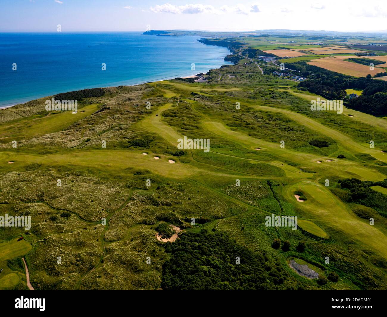 Aerial of Royal Portrush Golf Club, County Antrim, Northern Ireland ...