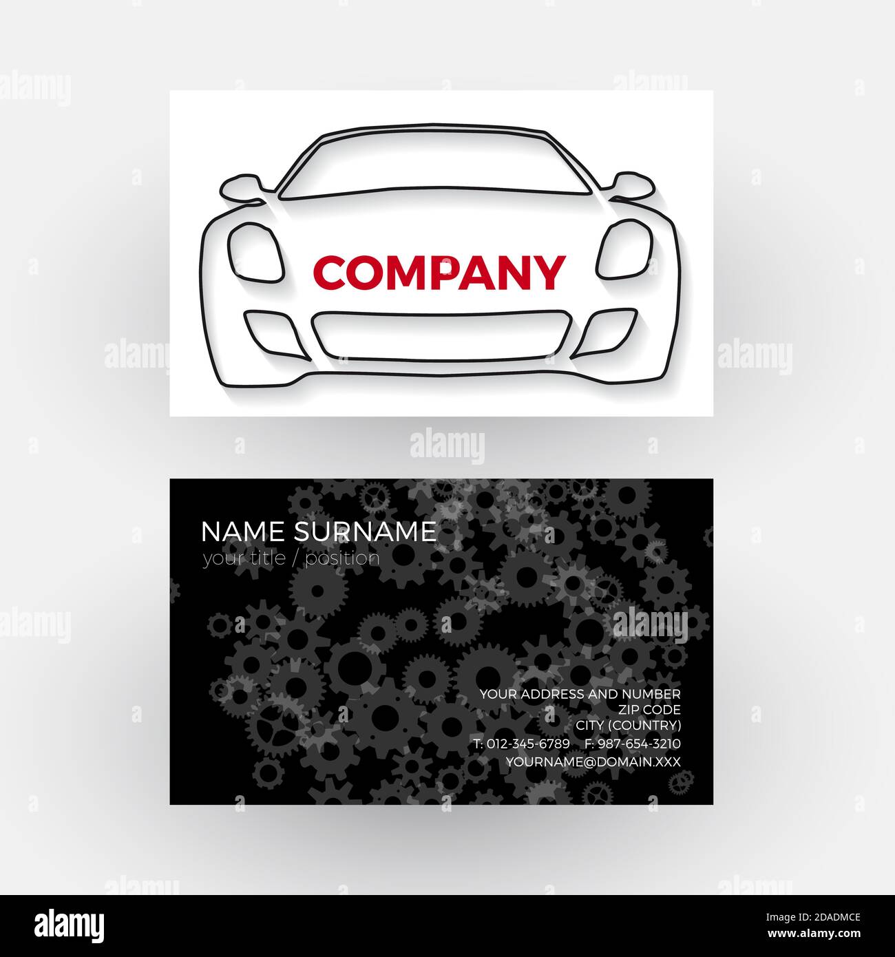 Vector abstract car and gear. Business card Stock Vector Image & Art ...