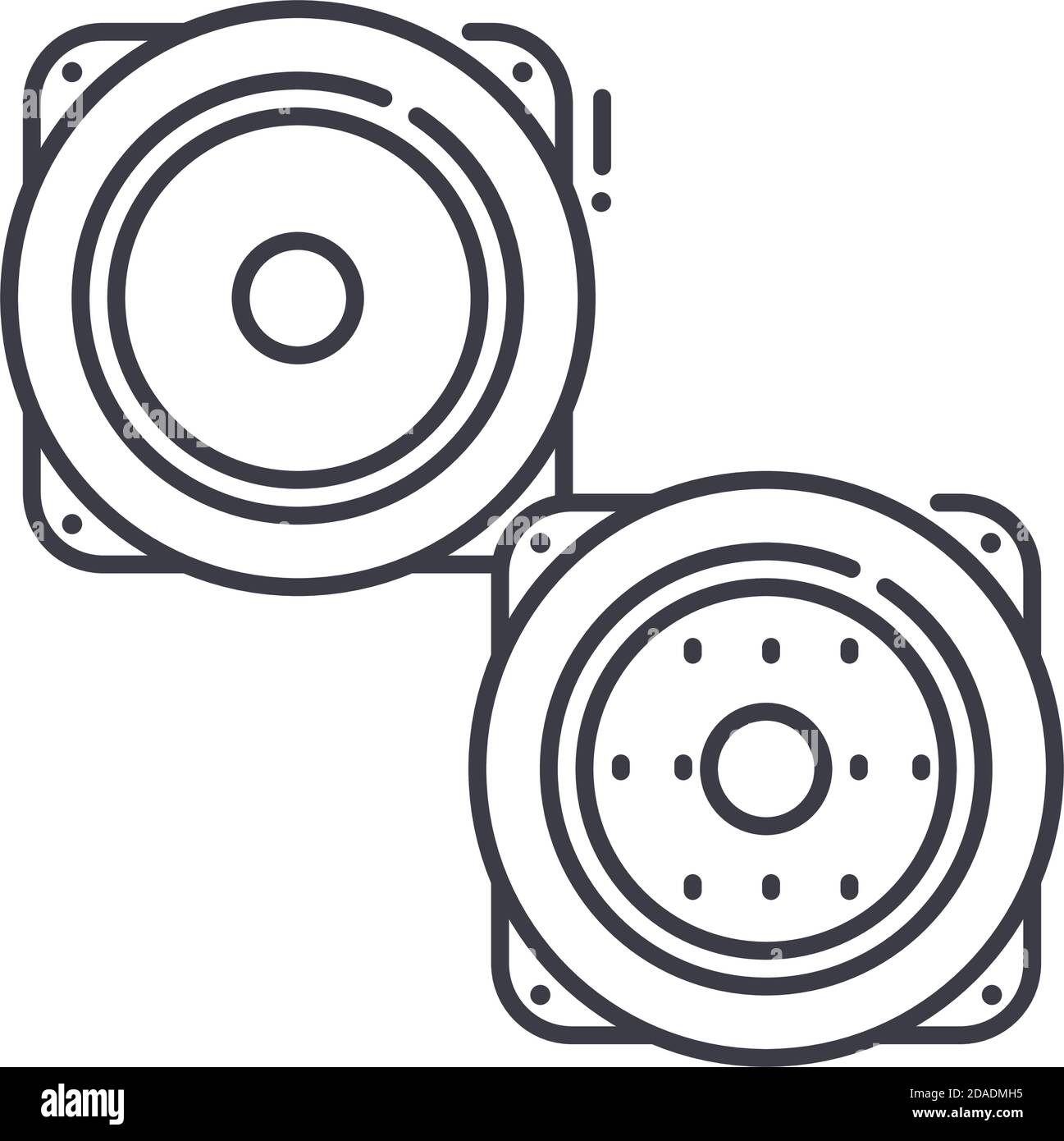 Loudspeakers icon, linear isolated illustration, thin line vector, web ...