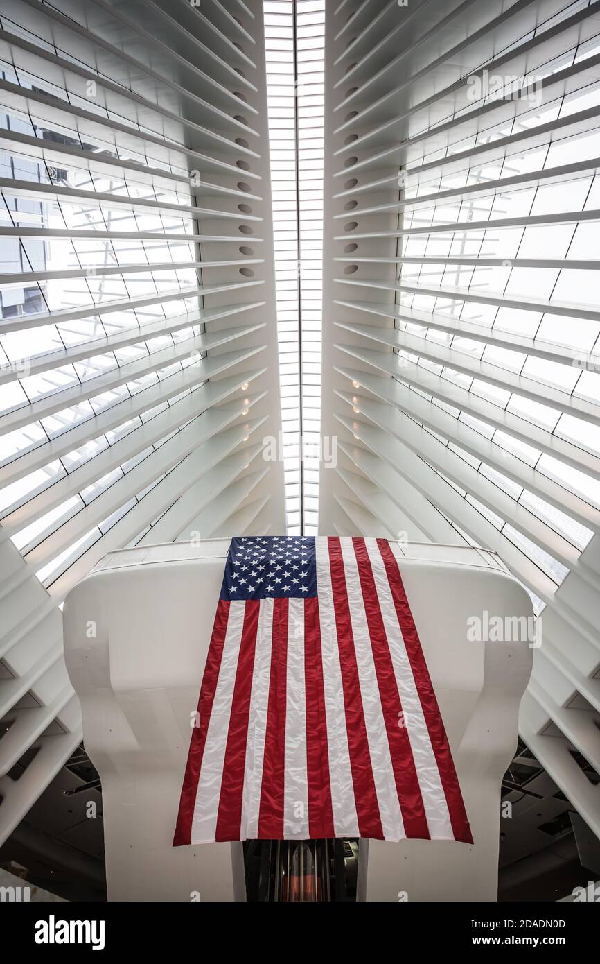 NEW YORK, USA - Apr 29, 2016: The Oculus in the World Trade Center ...
