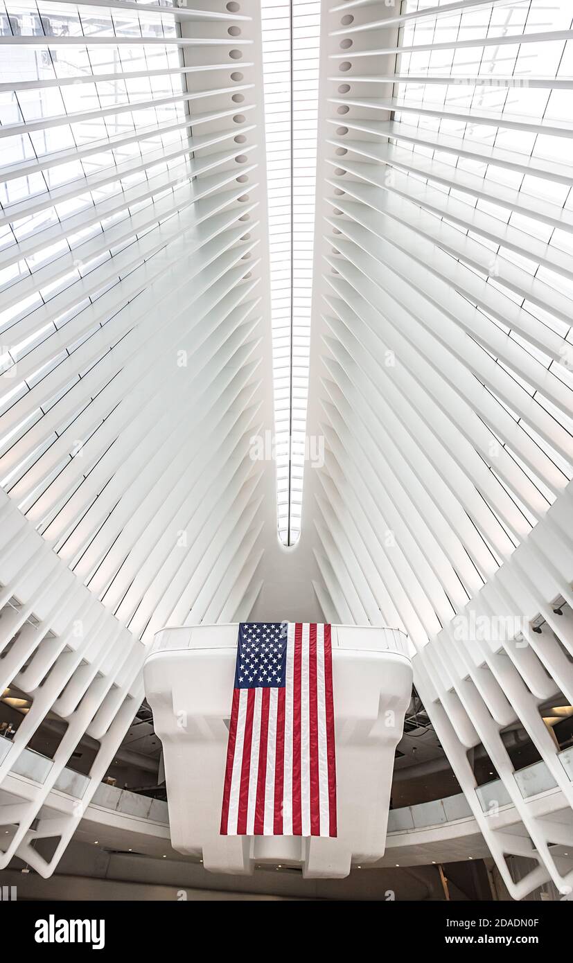NEW YORK, USA - Apr 29, 2016: The Oculus in the World Trade Center ...