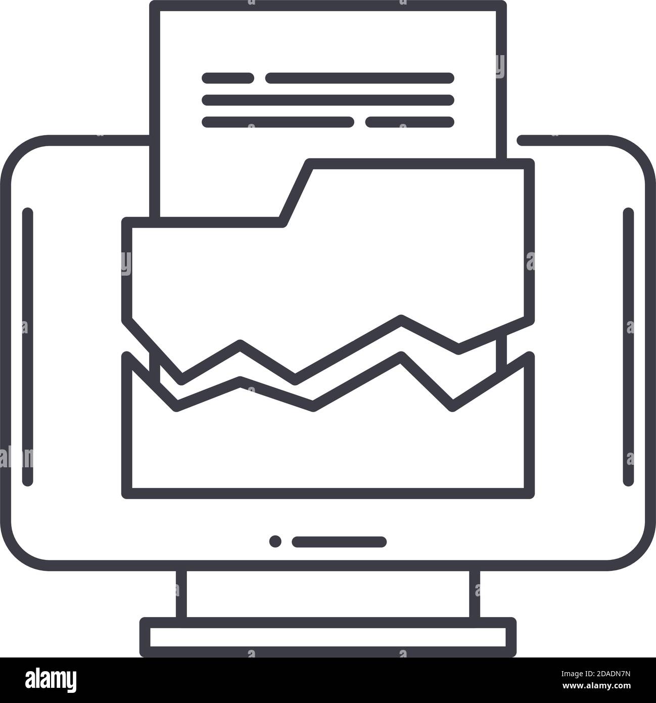 Lost data icon, linear isolated illustration, thin line vector, web ...