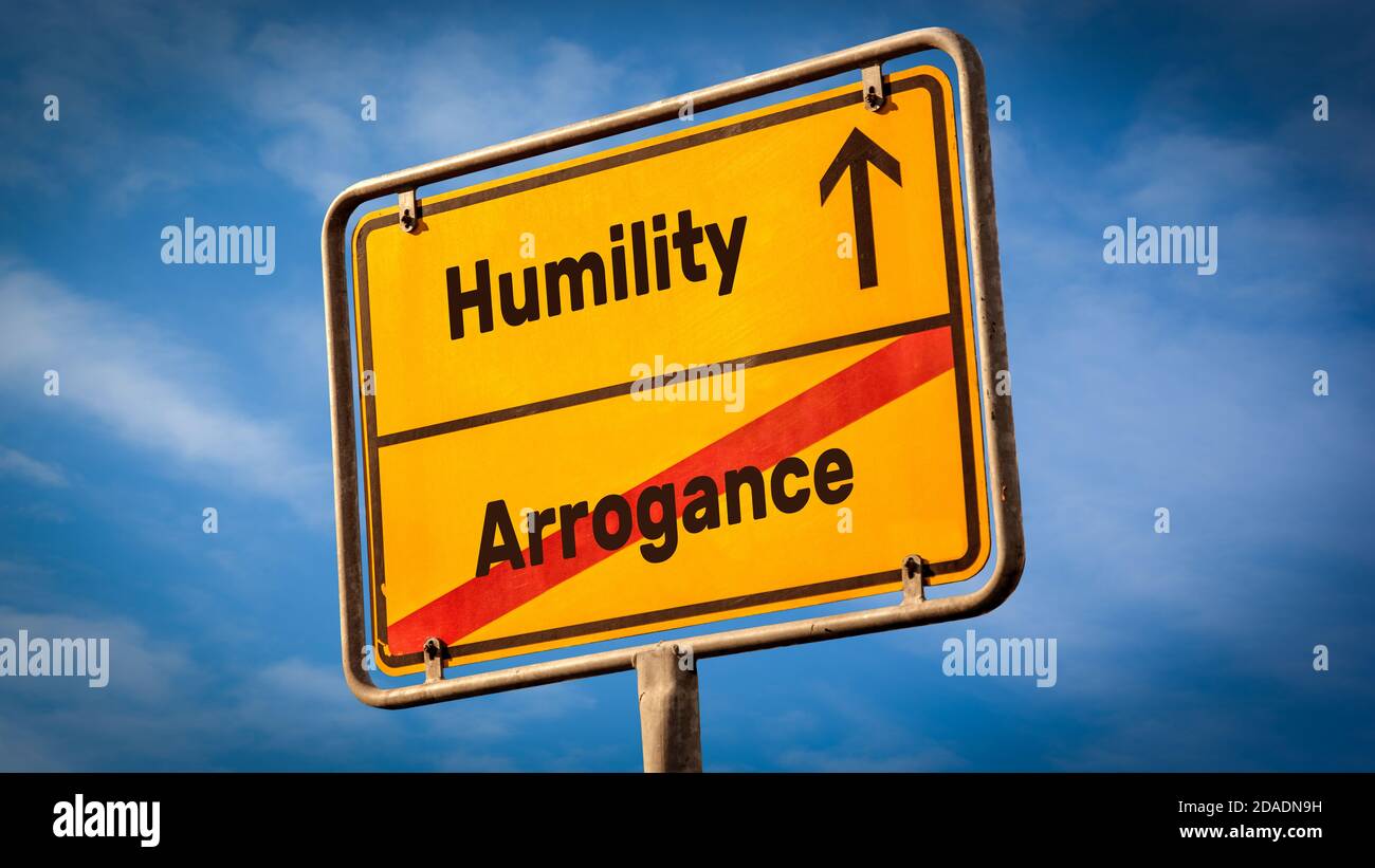 Street Sign the Direction Way to Humility versus Arrogance Stock Photo ...