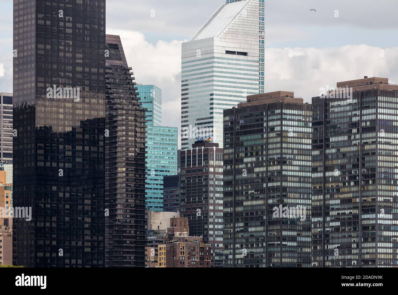 Streets of Manhattan, New York City. Manhattan is the most densely ...