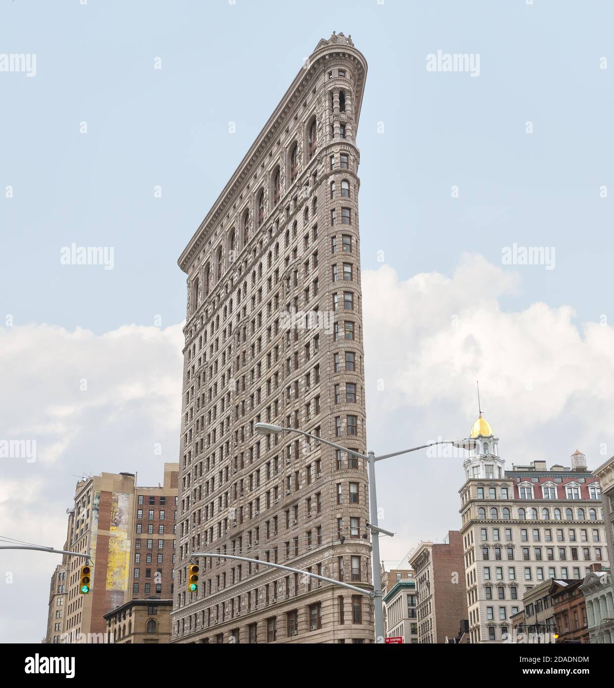 NEW YORK, USA - Apr 27, 2016: Flatiron Building at NYC. Originally the ...