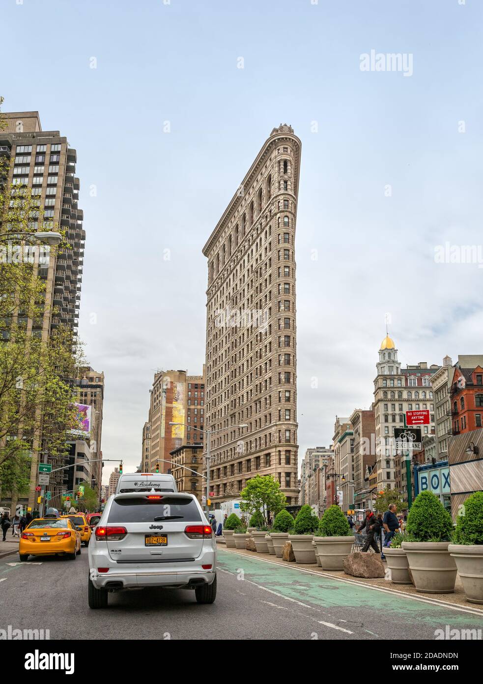 NEW YORK, USA - Apr 27, 2016: Flatiron Building at NYC. Originally the ...