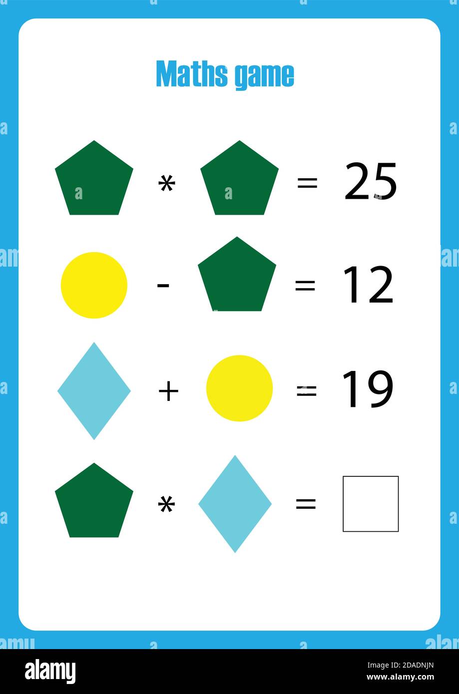Mathematics game with pictures geometric shapes for children, middle ...