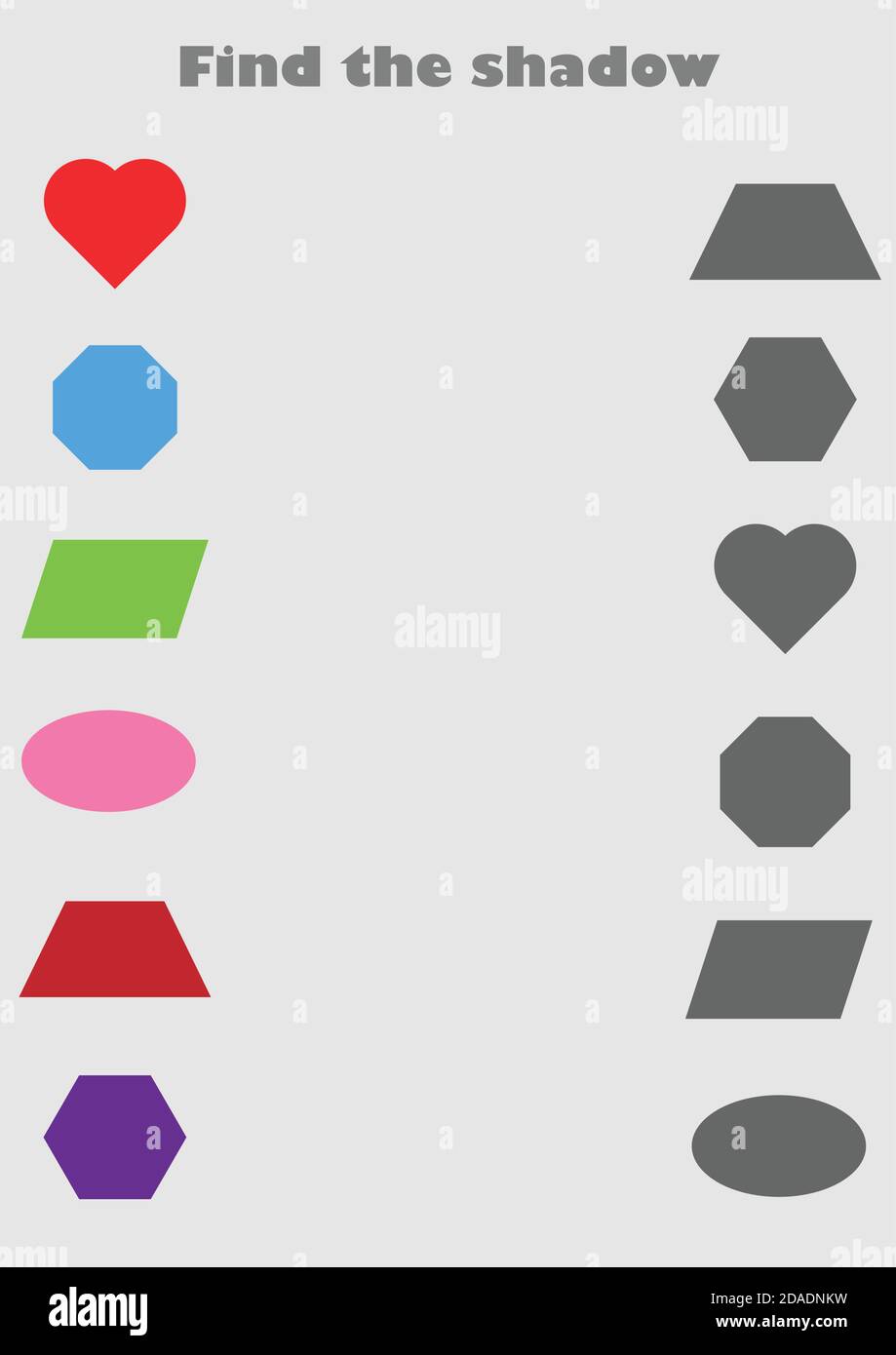 Find the shadow game with pictures geometric shapes for children ...