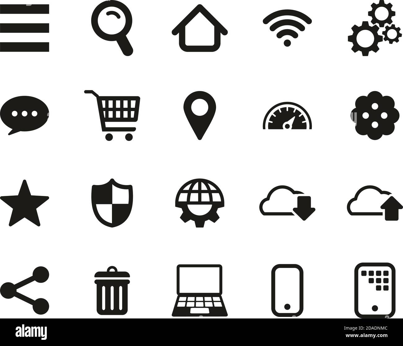 Search Engine Or User Interface Icons Black & White Set Big Stock ...