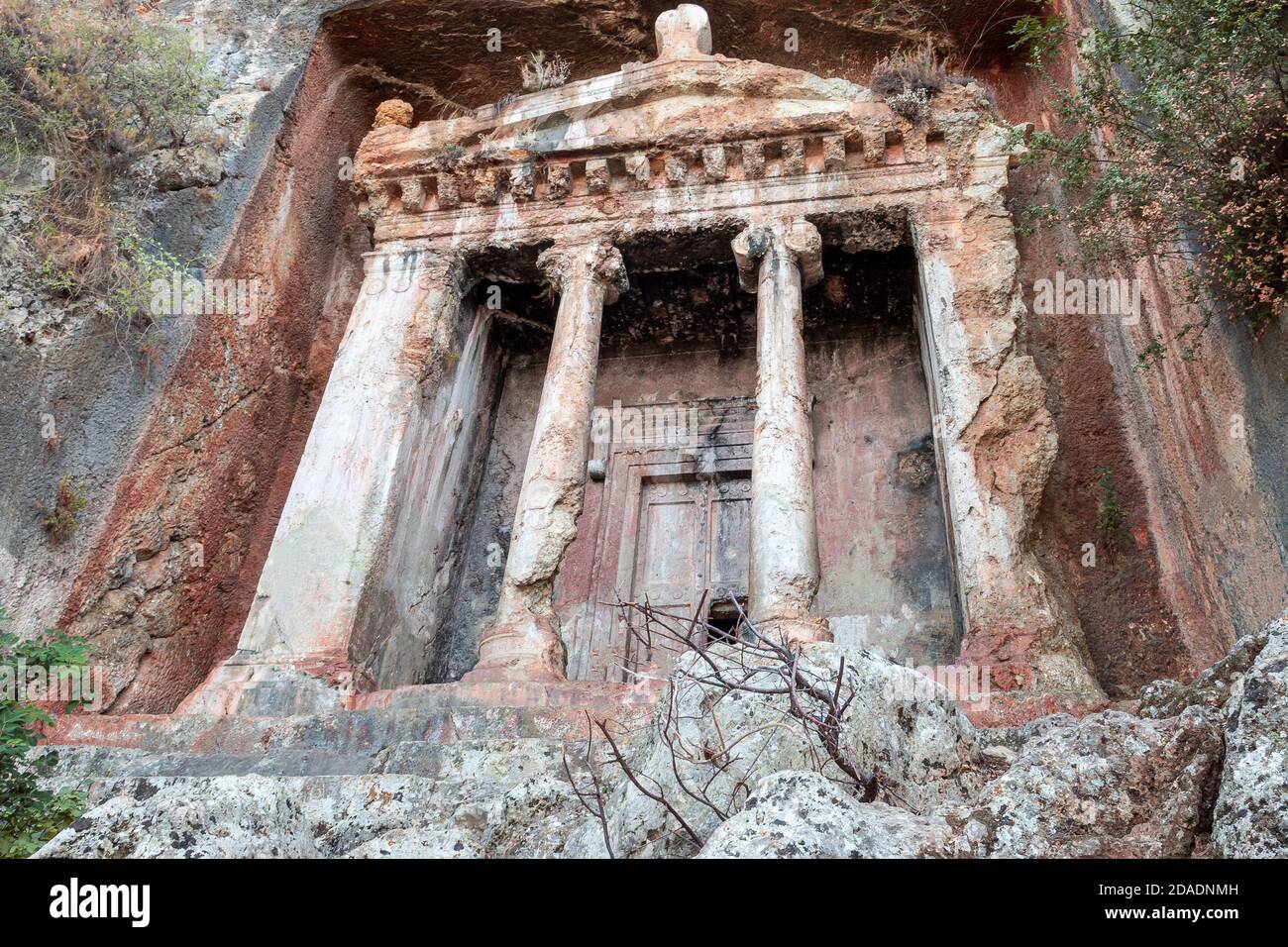 Tomb of Amyntas, also known as the Fethiye Tomb. View of the tombs ...