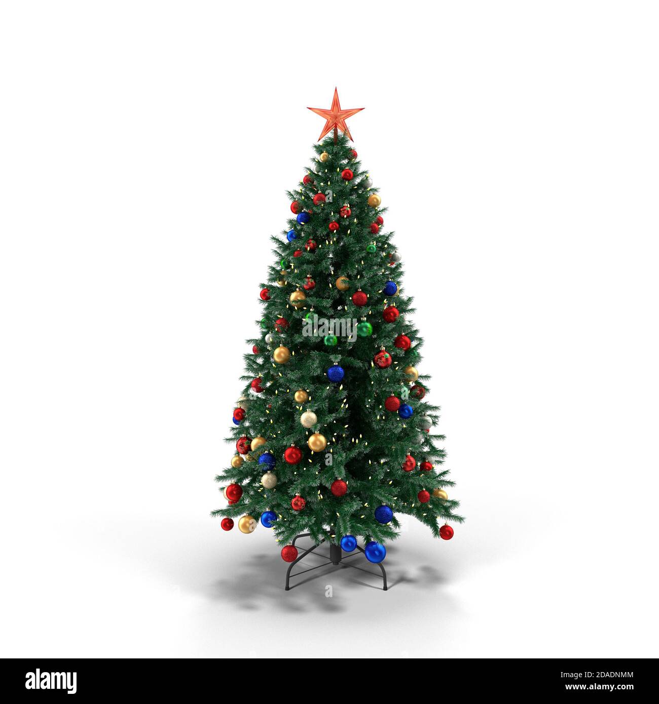 Christmas tree on white background. 3D rendering Stock Photo - Alamy