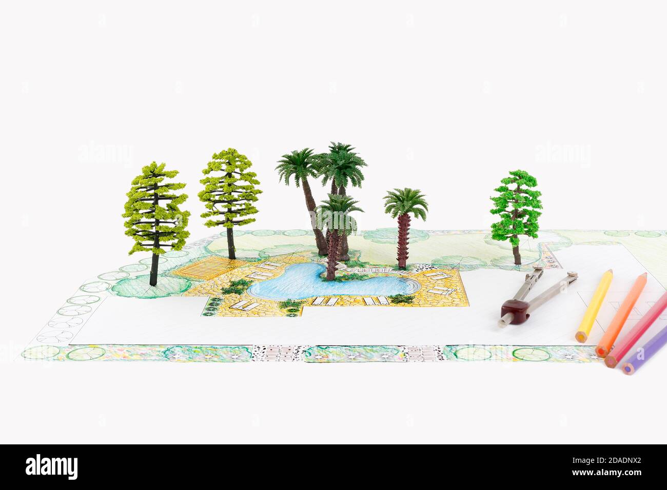 Landscape design backyard garden Cut Out Stock Images & Pictures - Alamy