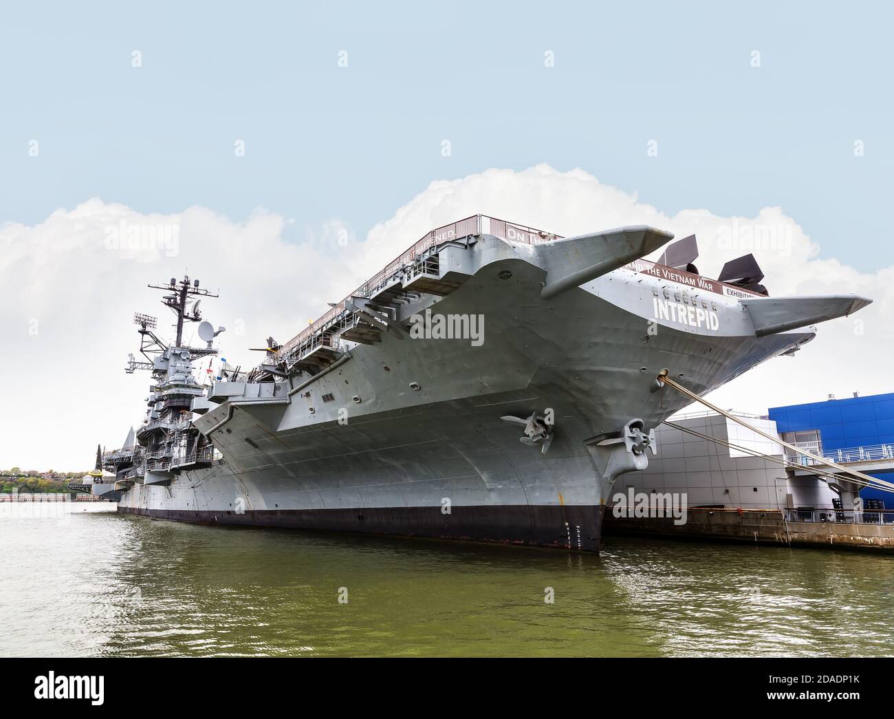 NEW YORK, USA - Apr 29, 2016: Aircraft carrier USS Intrepid fought in ...