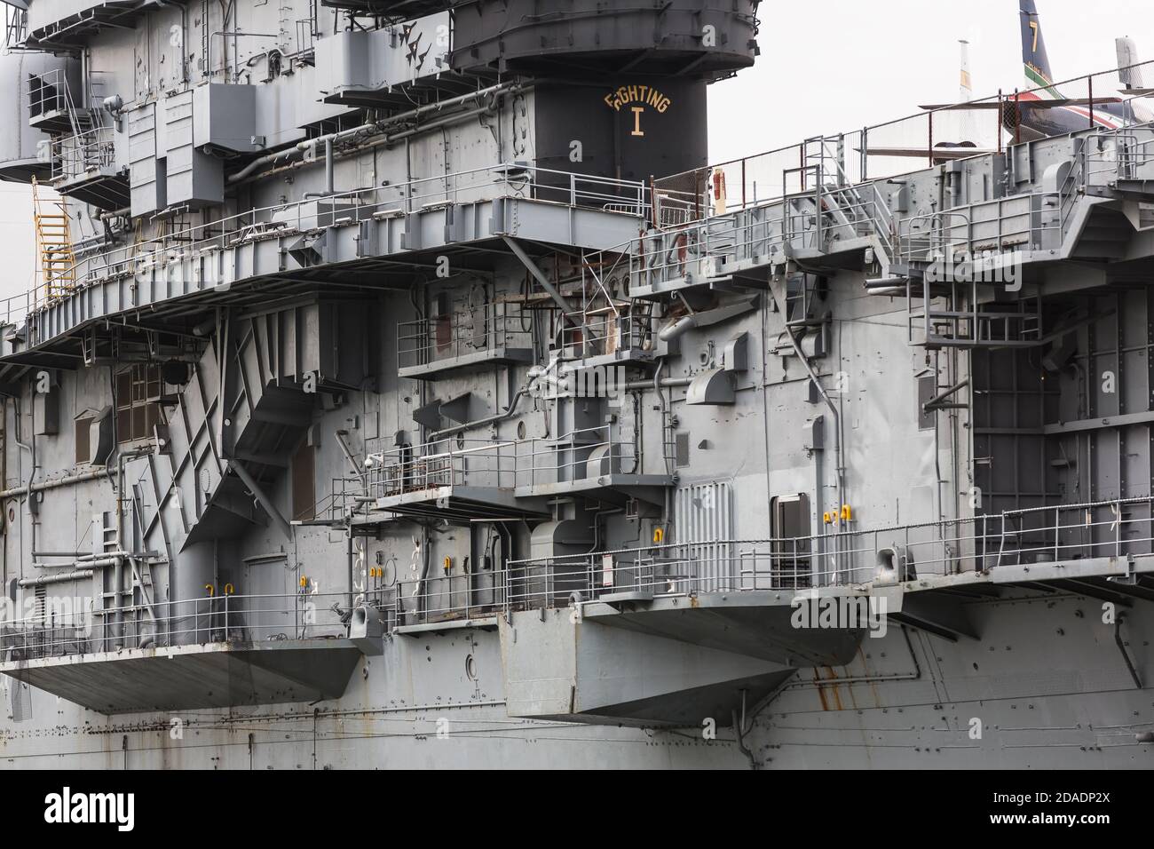 NEW YORK, USA - Apr 29, 2016: Aircraft carrier USS Intrepid fought in ...