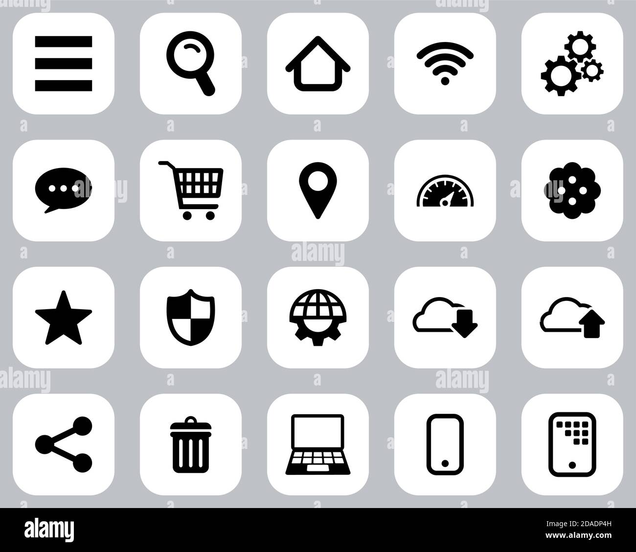 Search Engine Or User Interface Icons Black & White Flat Design Set Big Stock Vector Image & Art ...