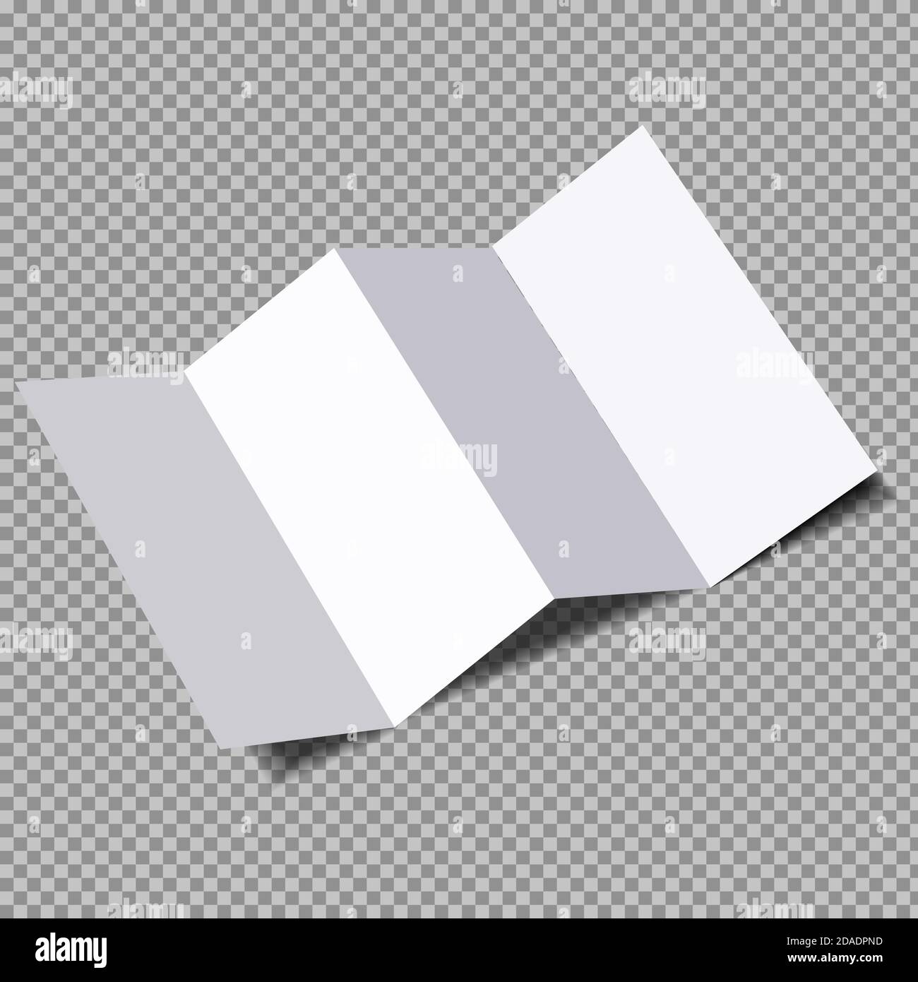 Layout of brochure in 4 fold on a transparent background. Isolated ...
