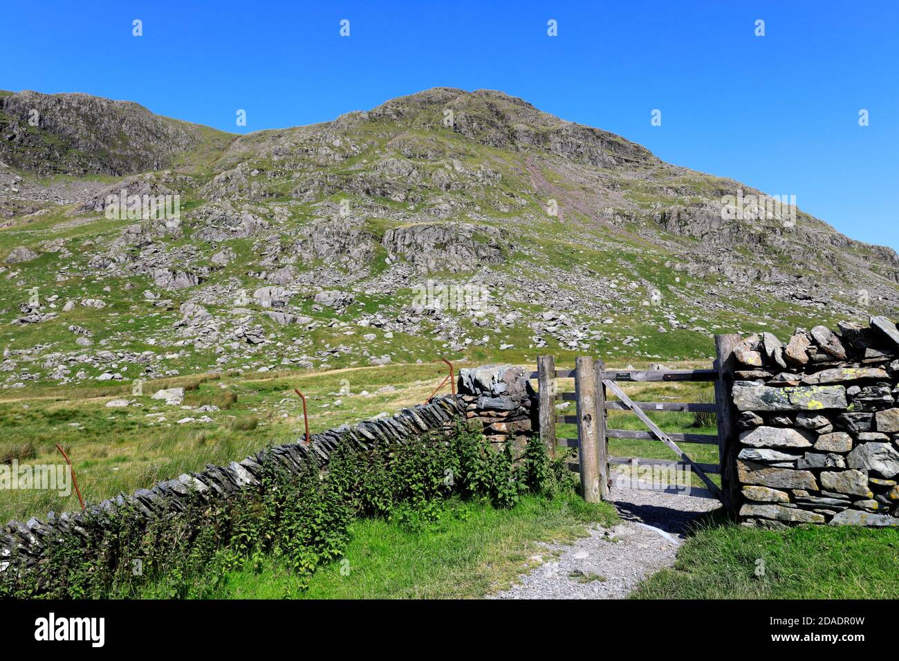 Summer view of Red Screes fell, Kirkstone pass, Lake District National ...