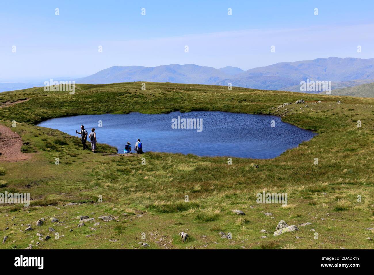 Summer view of Red Screes Tarn, Kirkstone pass, Lake District National ...