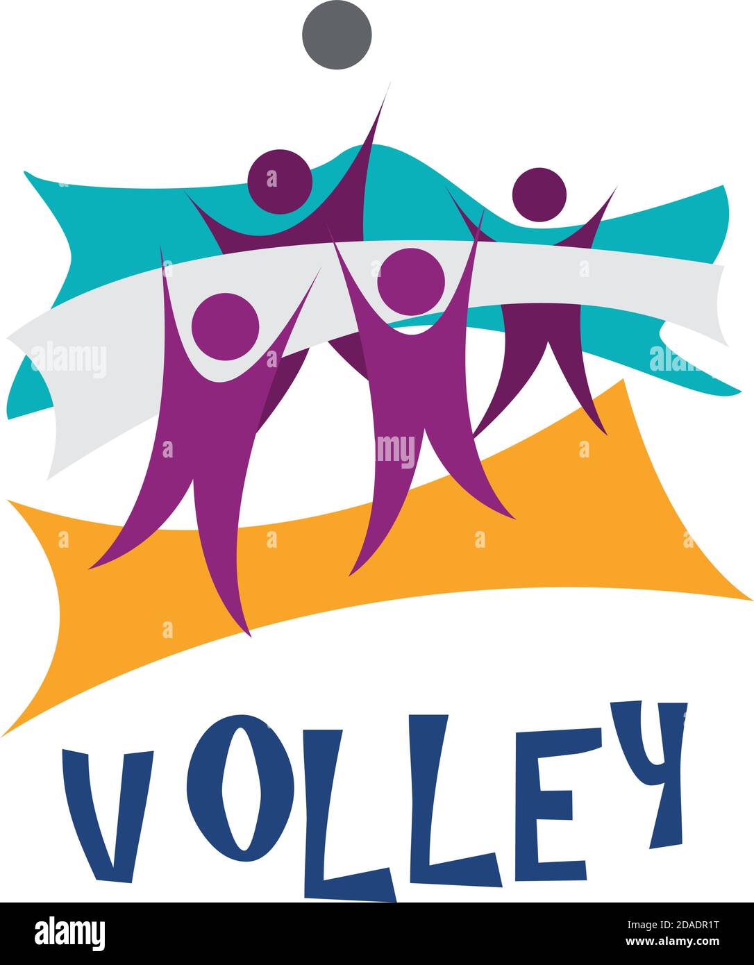 Vector illustration beach volley in abstract shape Stock Vector Image ...