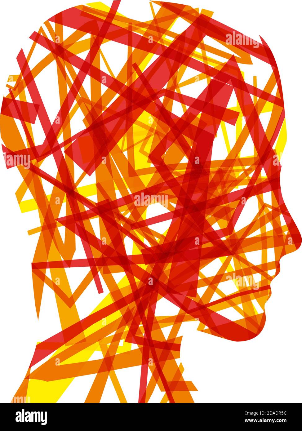Vector sign fiery person, abstract shape of head Stock Vector Image ...