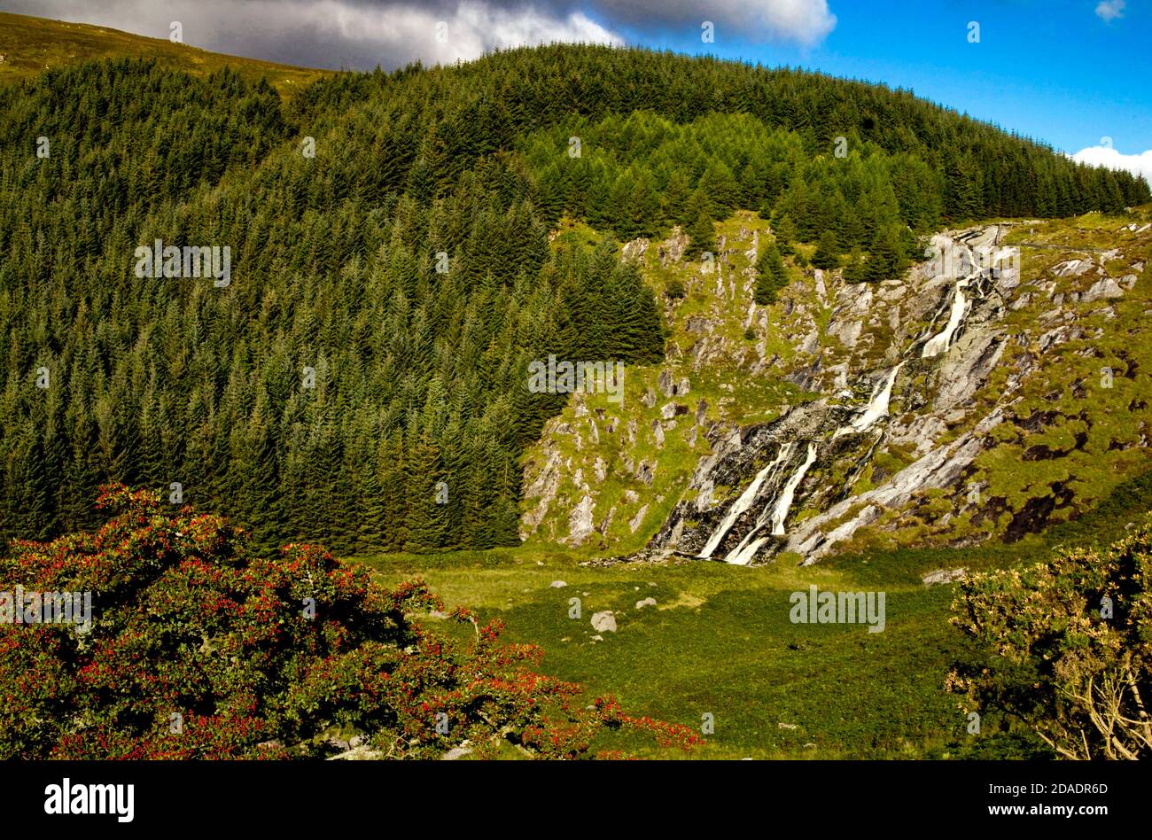 Glenmacnass river and waterfall, Wicklow national park, Ireland Stock ...