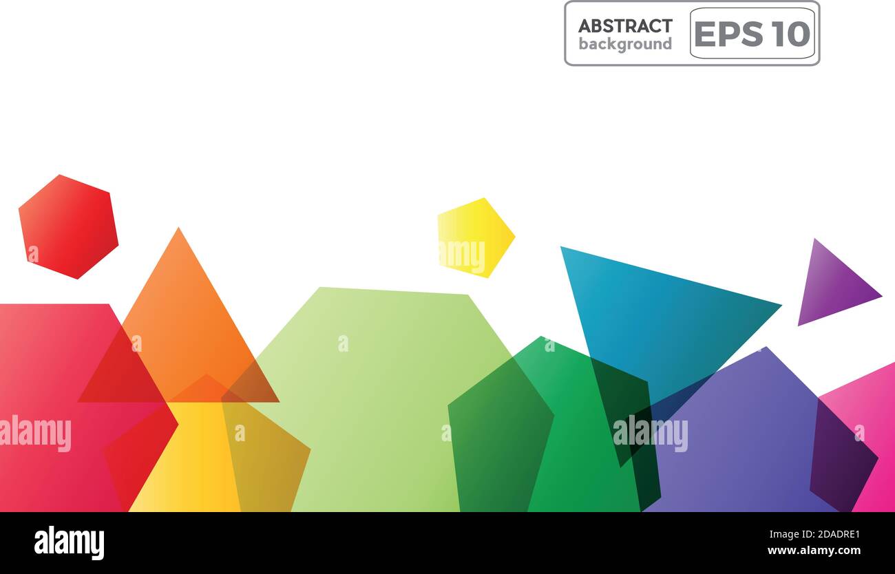 Geometric abstract rainbow polygons, vector background Stock Vector ...