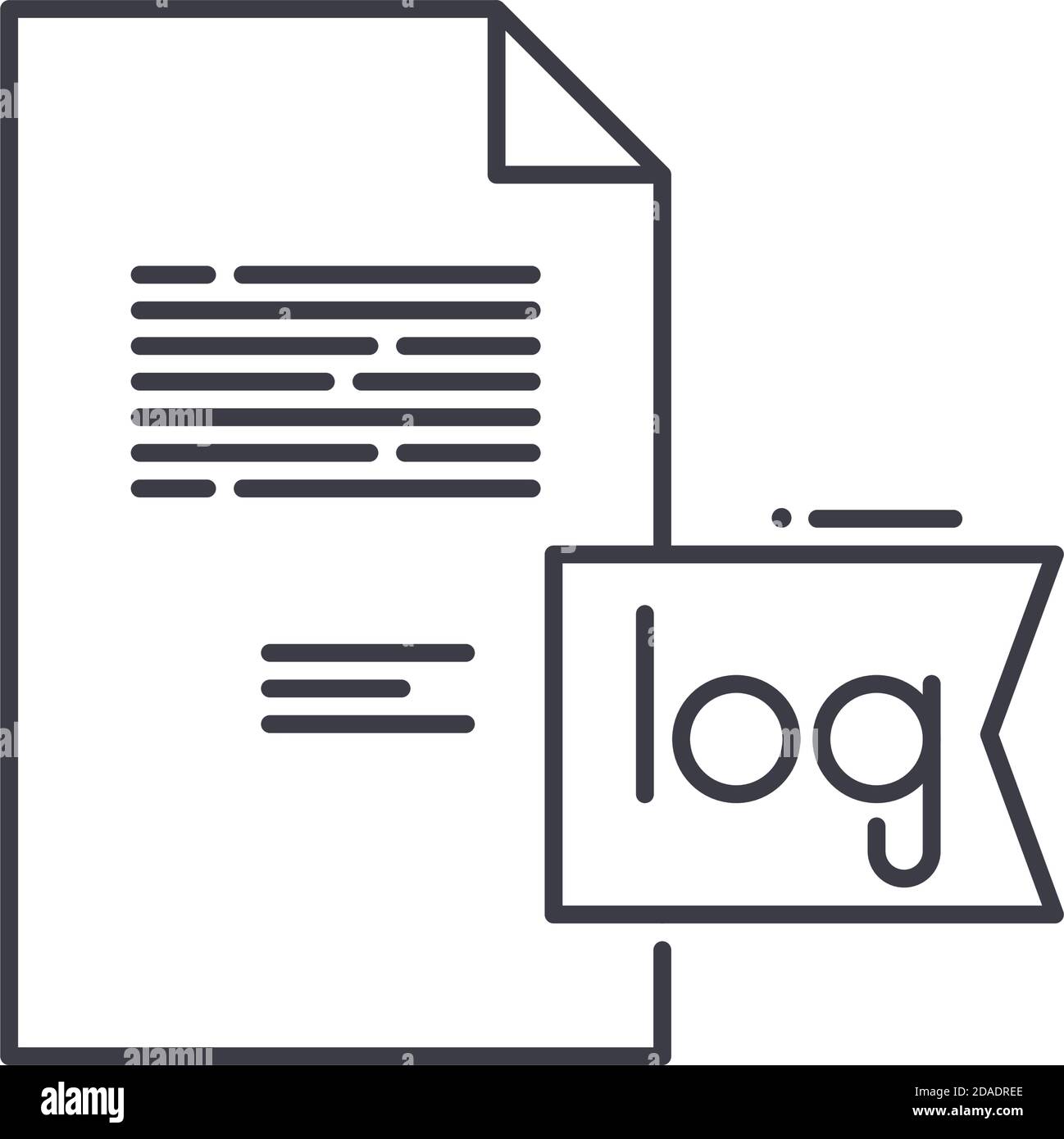 Log file icon, linear isolated illustration, thin line vector, web ...