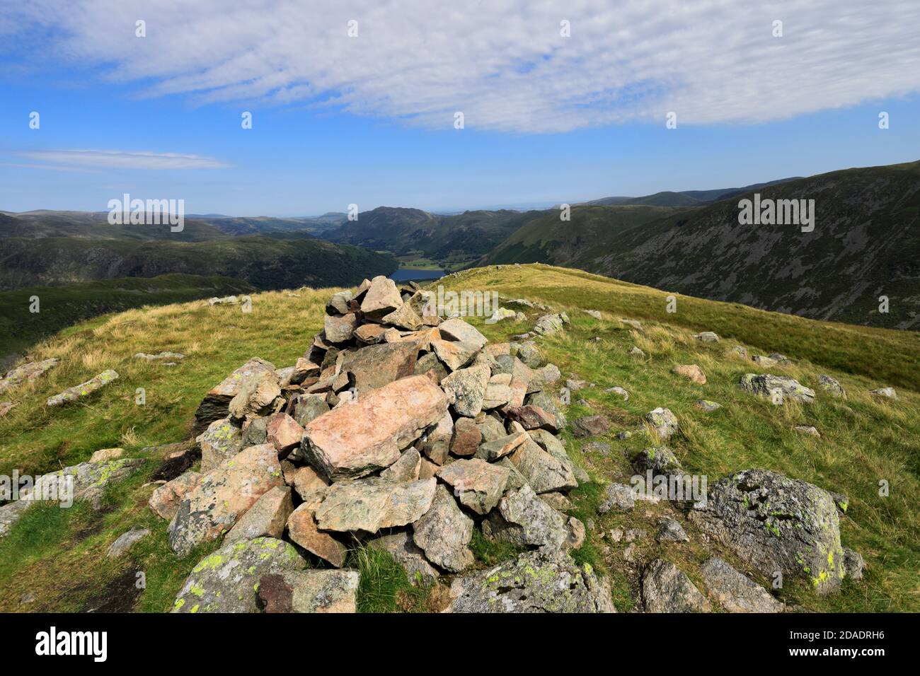 The Summit Cairn of Middle Dodd fell, Hartsop valley, Kirkstone pass ...