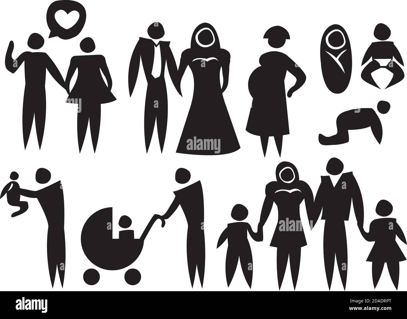Icon of a couple family relationship. Vector illustration Stock Vector ...