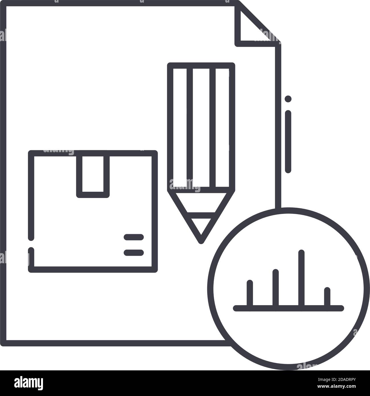 Logistics analysis icon, linear isolated illustration, thin line vector ...