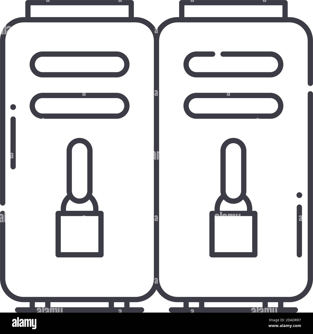 Lockers concept icon, linear isolated illustration, thin line vector ...