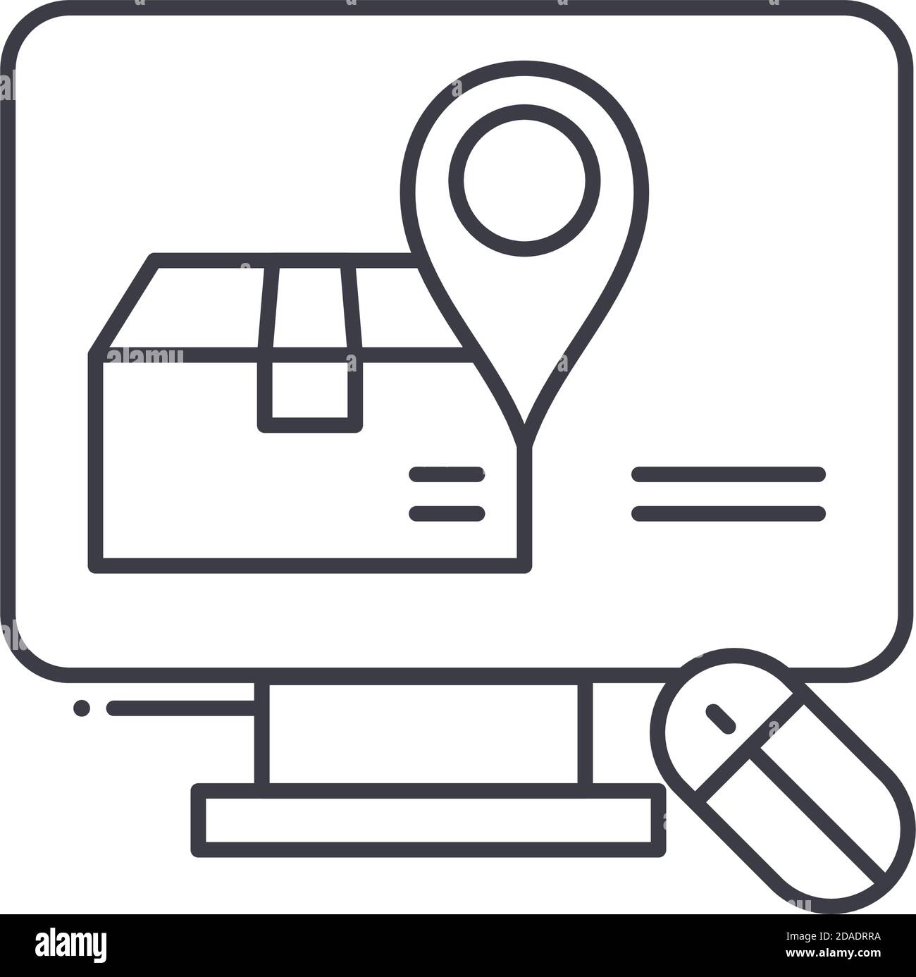 Logistics planner icon, linear isolated illustration, thin line vector ...