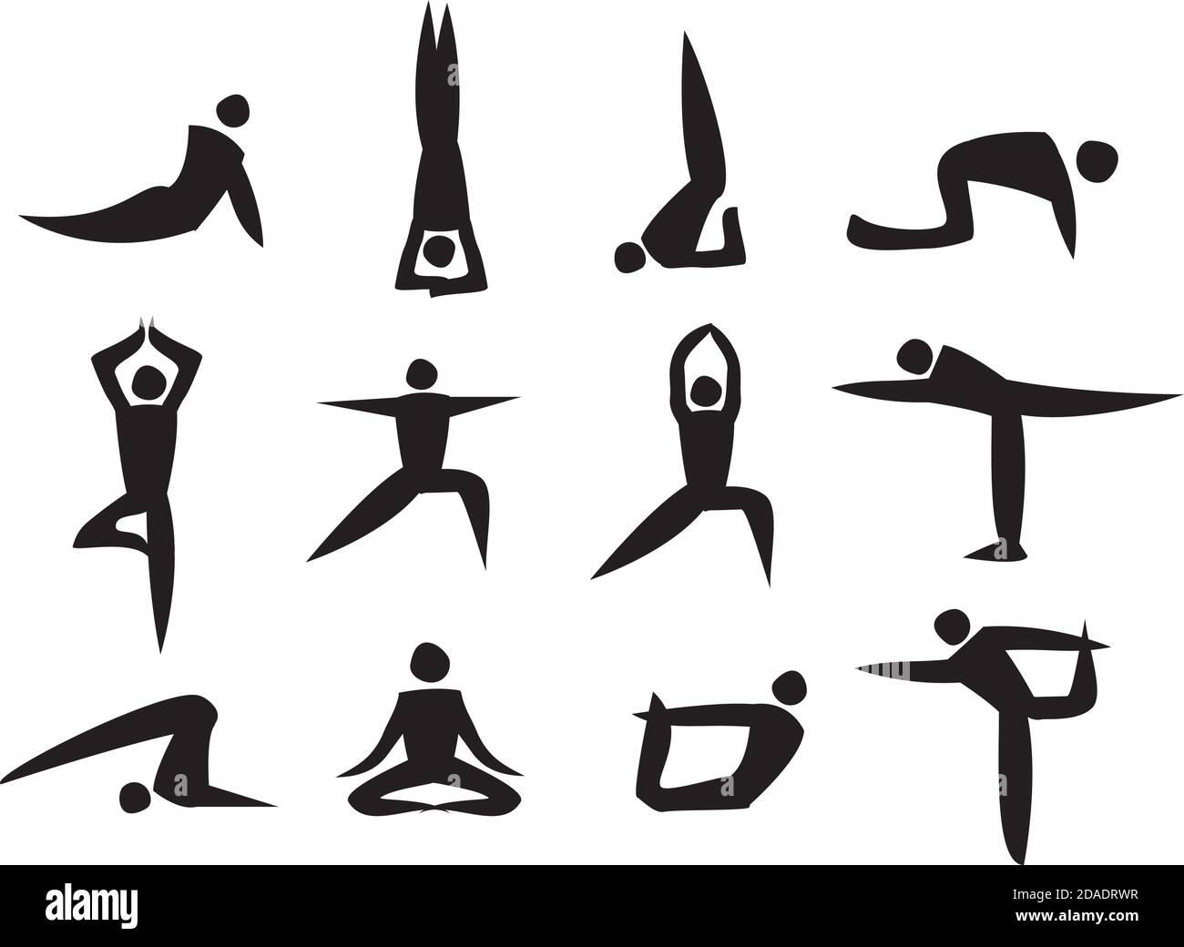 Set of vector yoga poses on a white background Stock Vector Image & Art ...