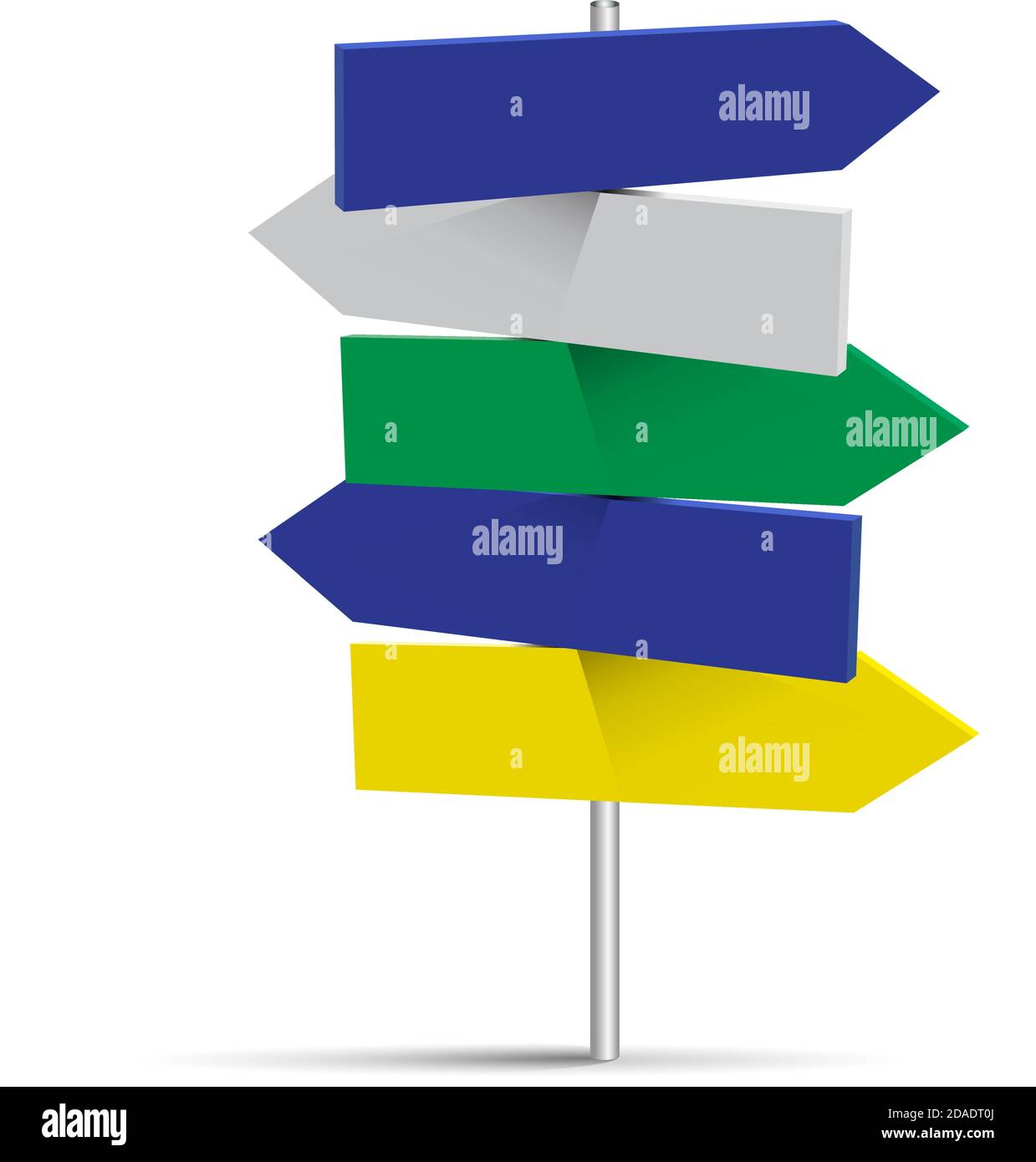 Vector five road signs, travel destinations Stock Vector Image & Art ...