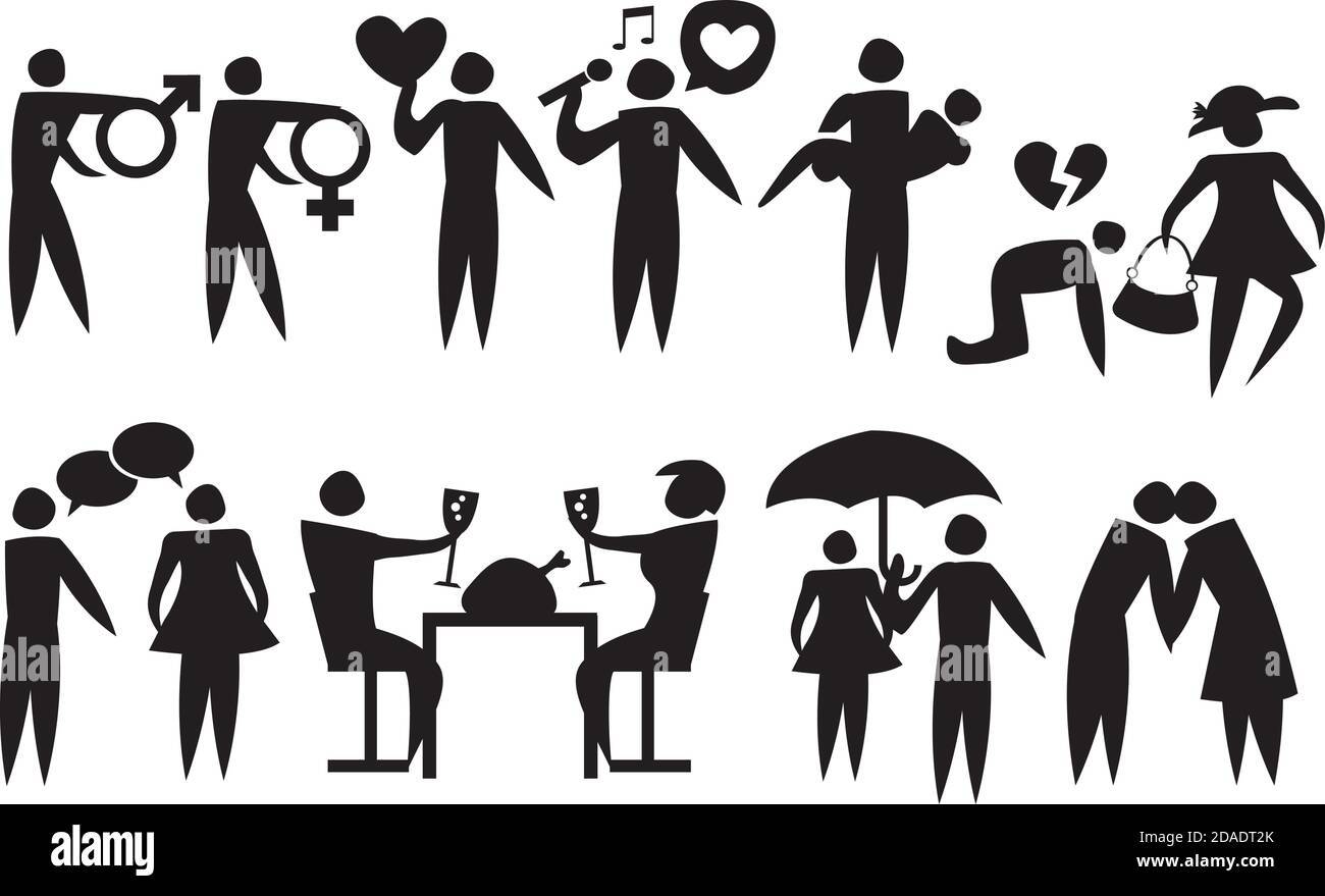 Icon of a couple relationship. Vector illustration Stock Vector Image ...